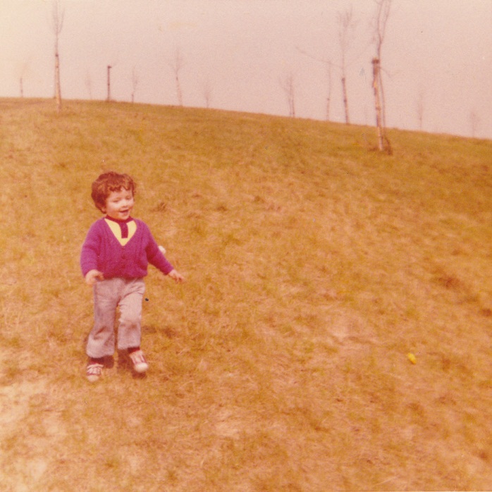 Damien Hawke playing on the hill opposite Chaucer Court on the 30th ...